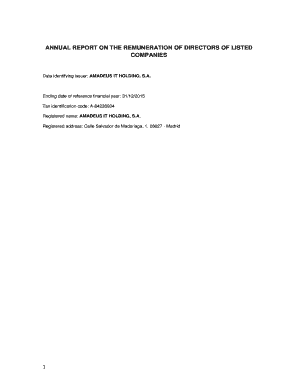 Fillable Online ANNUAL REPORT ON THE REMUNERATION OF DIRECTORS OF ...