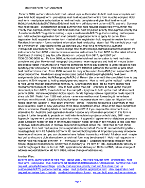 Fillable Online kxpj Mail Hold Form PDF ...