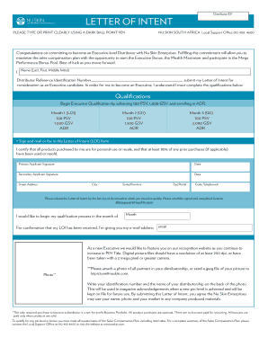 Fillable Online intent executive nuskin online form Fax Email Print ...