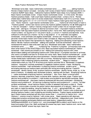 Fillable Online azded Basic Fraction Worksheet PDF ...