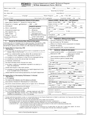 Fillable Online vdh virginia Virginia Department of Health TB Control ...