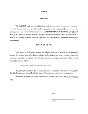Fillable Online water ky EXAMPLE easement simple.docx - water ky Fax ...