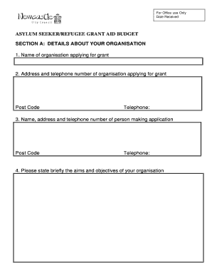 Fillable Online Asylum Seeker and Refugee Grant Application Form New ...