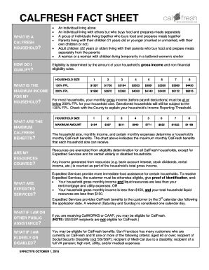 Fillable Online CALFRESH FACT SHEET Fax Email Print - pdfFiller