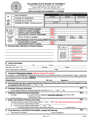 Fillable Online ok Pharmacy App.doc Fax Email Print - pdfFiller