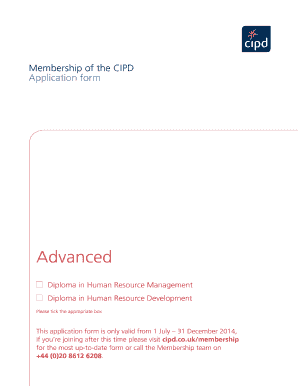 Fillable Online Advanced - CIPD Fax Email Print - pdfFiller
