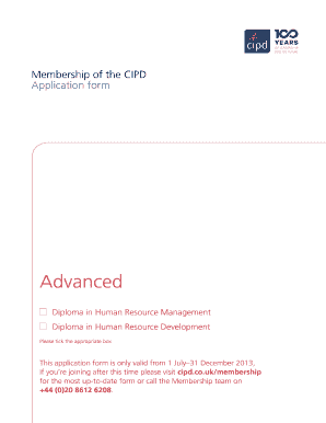 Fillable Online Advanced - CIPD Fax Email Print - pdfFiller