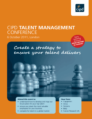 Fillable Online CIPD TALENT MANAGEMENT CONFERENCE Fax Email Print ...