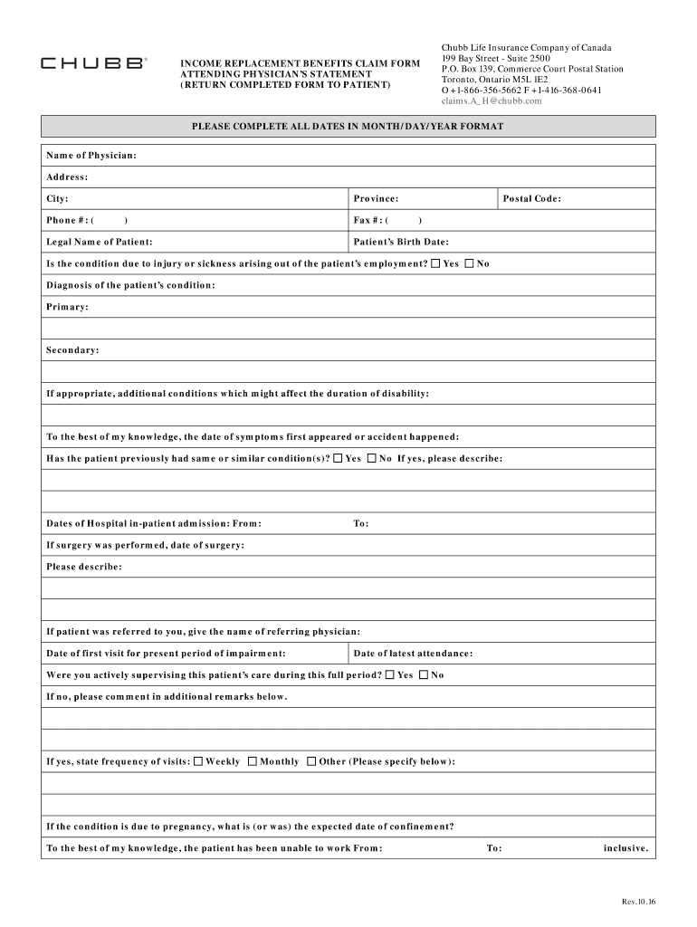 Fillable Online INCOME REPLACEMENT BENEFITS CLAIM FORM Fax Email Print ...
