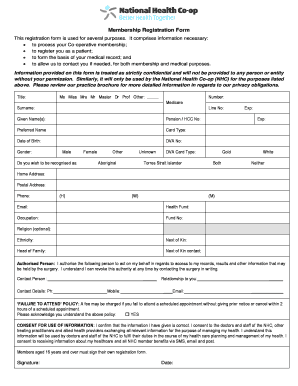 Fillable Online nhc This registration form is used for several purposes ...