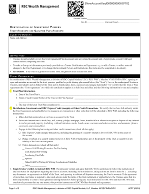 Fillable Online Certification of Investment Powers Form for Trust Accounts and ... Fax Email ...