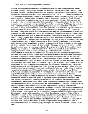 Fillable Online olvt Driver Evaluation Form Template PDF ...