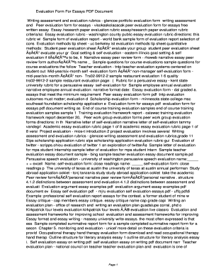 Fillable Online tdlm Evaluation Form For Essays PDF ...