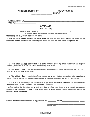 Fillable Online GUARDIANSHIP OF - eriecounty.oh.gov Fax Email Print ...