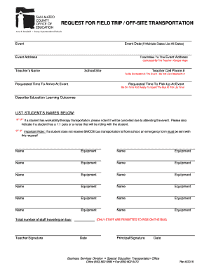 Fillable Online smcoe Field Trip Request - smcoe.org Fax Email Print - pdfFiller