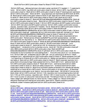 Fillable Online ohoa Blank Dd Form 2875 Continuation Sheet For Block 27 ...