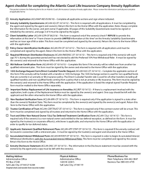 Fillable Online Atlantic Coast Life Insurance Company - ACL IMO Advisors Fax Email Print - pdfFiller