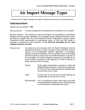 Fillable Online Air Import Message Types Fax Email Print - pdfFiller