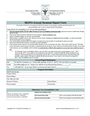 Fillable Online www.necpa.net NECPA Annual Renewal Report Form Fax ...