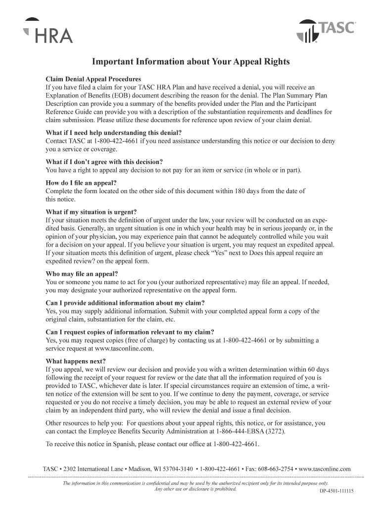 Fillable Online Claim Denial Appeal Procedures Fax Email Print - pdfFiller