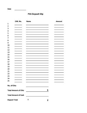 Fillable Online PSA Deposit Slip Fax Email Print - pdfFiller