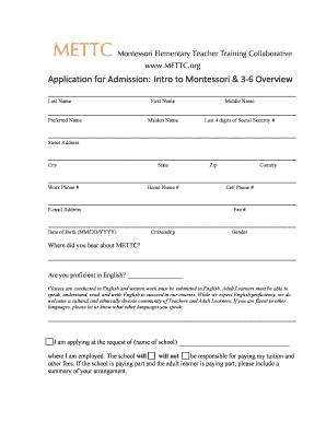 Fillable Online mettc METTC Overview Application.docx Fax Email Print ...