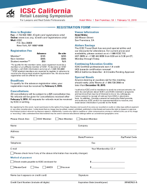 Fillable Online icsc REGISTRATION FORM - icsc.org Fax Email Print ...
