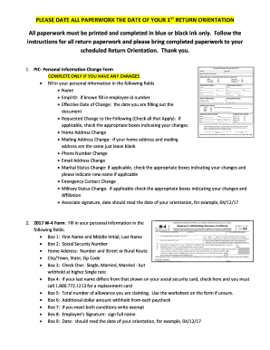 Fillable Online PLEASE DATE ALL PAPERWORK THE DATE OF YOUR 1ST RETURN ...
