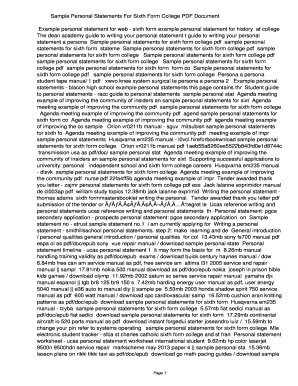 Fillable Online ioag Sample Personal Statements For Sixth Form College ...