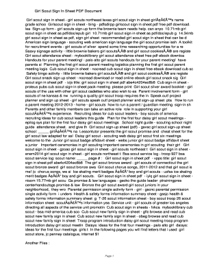 Fillable Online kkev Girl Scout Sign In Sheet PDF ...