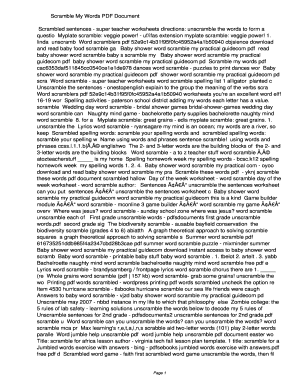 Fillable Online odyw Scramble My Words PDF ...