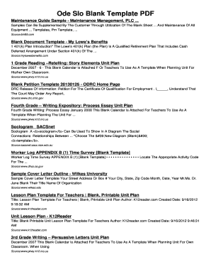 Fillable Online Ode Slo Blank Template PDF. Ode Slo Blank Template Fax ...