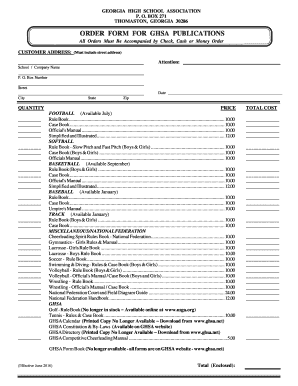 Fillable Online ORDER FORM FOR GHSA PUBLICATIONS Fax Email Print ...