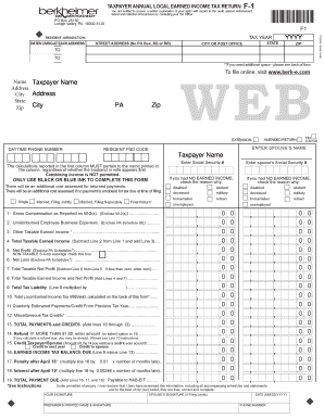 Fillable Online Berkheimer - James Tate Tax Fax Email Print - pdfFiller