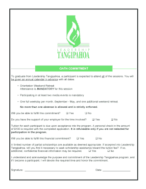 Fillable Online oath COMMITMENT Fax Email Print - pdfFiller