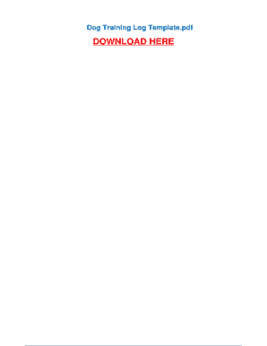 Fillable Online Dog Training Log Template - Pdfsdocuments.com Fax Email ...