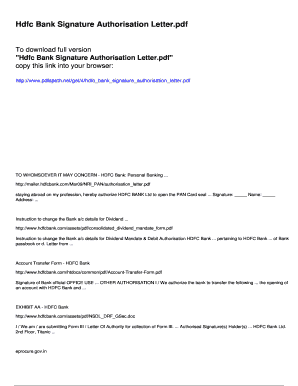 Fillable Online Hdfc Bank Signature Authorisation Letter - Pdfslibforme ...