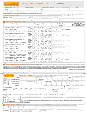 Fillable Online NACH/ ECS/ Direct Debit Mandate Form Application No ...