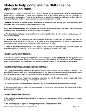Fillable Online hounslow gov Notes to help complete the HMO licence ...