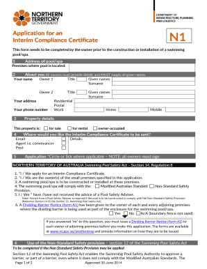 Fillable Online nt gov Interim Compliance Certificate Fax Email Print ...