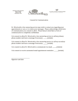 Fillable Online consent for communication.docx Fax Email Print - pdfFiller