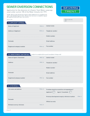 Fillable Online sewer diversion application form - Severn Trent Water ...