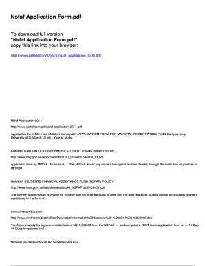 Nsfaf Application Form 2020 Pdf Download - Fill Online, Printable, Fillable, Blank | pdfFiller