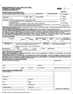 Fillable Online Maintenance Contract - Ford Extended Warranty Fax Email ...