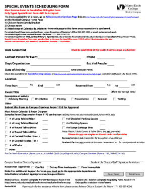 Fillable Online mdc SPECIAL EVENTS SCHEDULING FORM Fax Email Print - pdfFiller