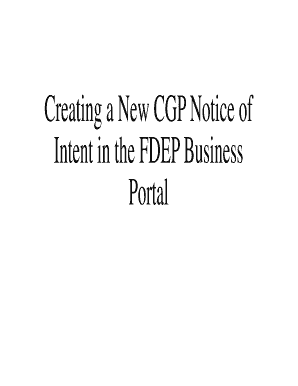Fillable Online dep state fl Creating a New CGP Notice of Intent in the FDEP Business Portal ...