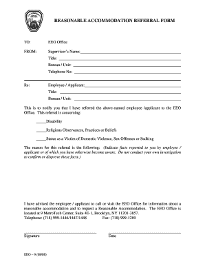 Fillable Online ufadba REASONABLE ACCOMMODATION REFERRAL FORM - ufadba.org Fax Email Print ...