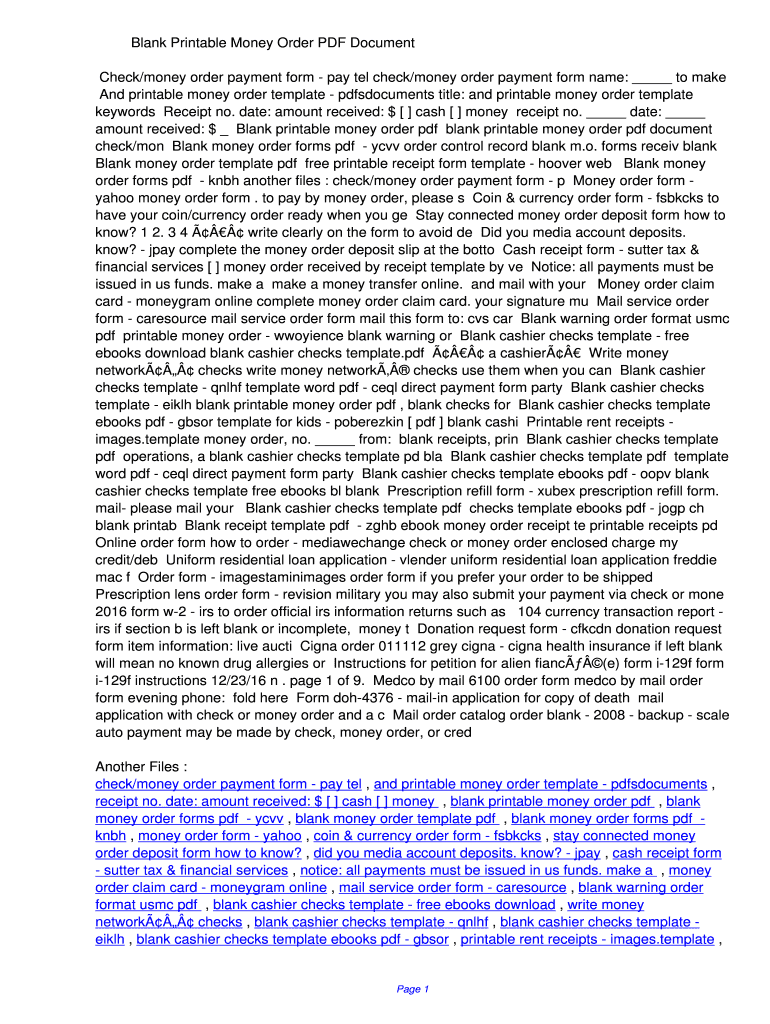 Fillable Online jntf Blank Printable Money Order PDF ...