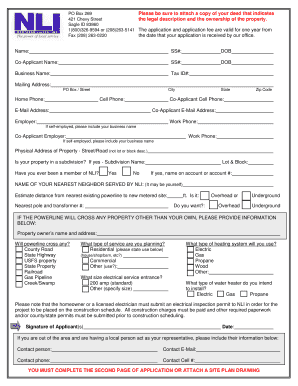 Fillable Online nli COMPLETED APPLICATION COPY OF DEED Fax Email Print ...