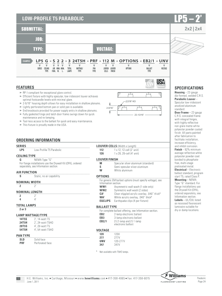 Fillable Online LOW-PROFILE T5 PARABOLIC Fax Email Print - pdfFiller